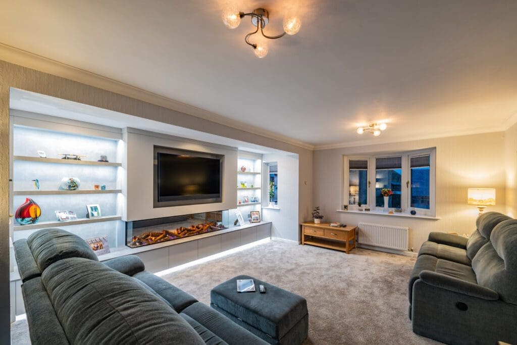 Media Wall with Fireplace | Entertainment Unit | TV Cabinet